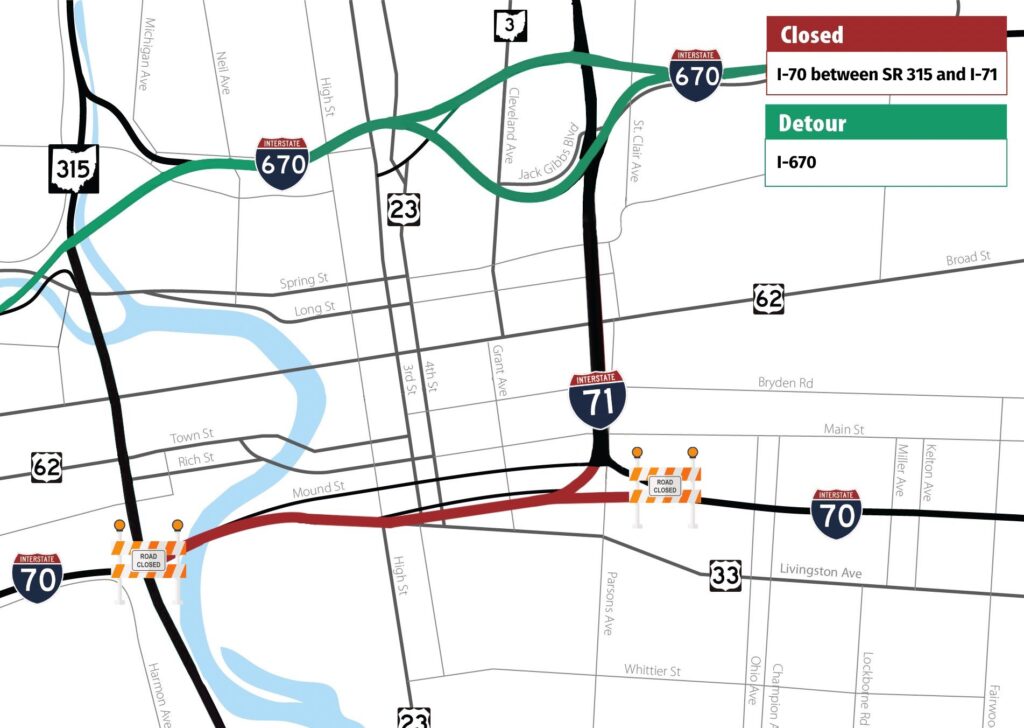 Downtown interstate closure - QFM96